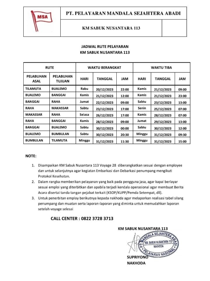 Jadwal Kapal KM Sabuk Nusantara 113 Dan Rutenya - KATA OMED Jadwal Kapal KM Sabuk Nusantara 113 Dan Rutenya - KATA OMED
